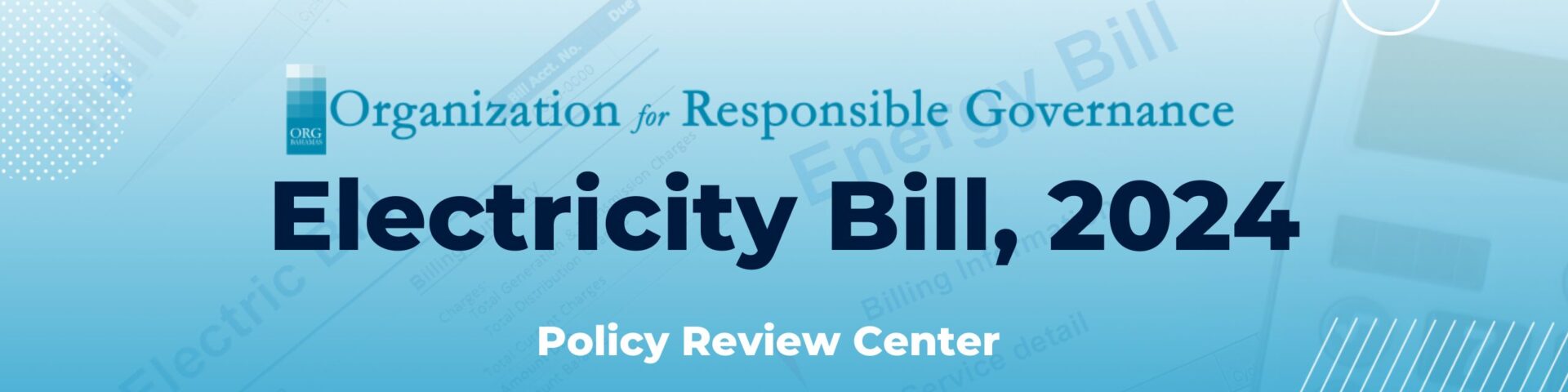 Electricity Bill, 2024 - Organization for Responsible Governance